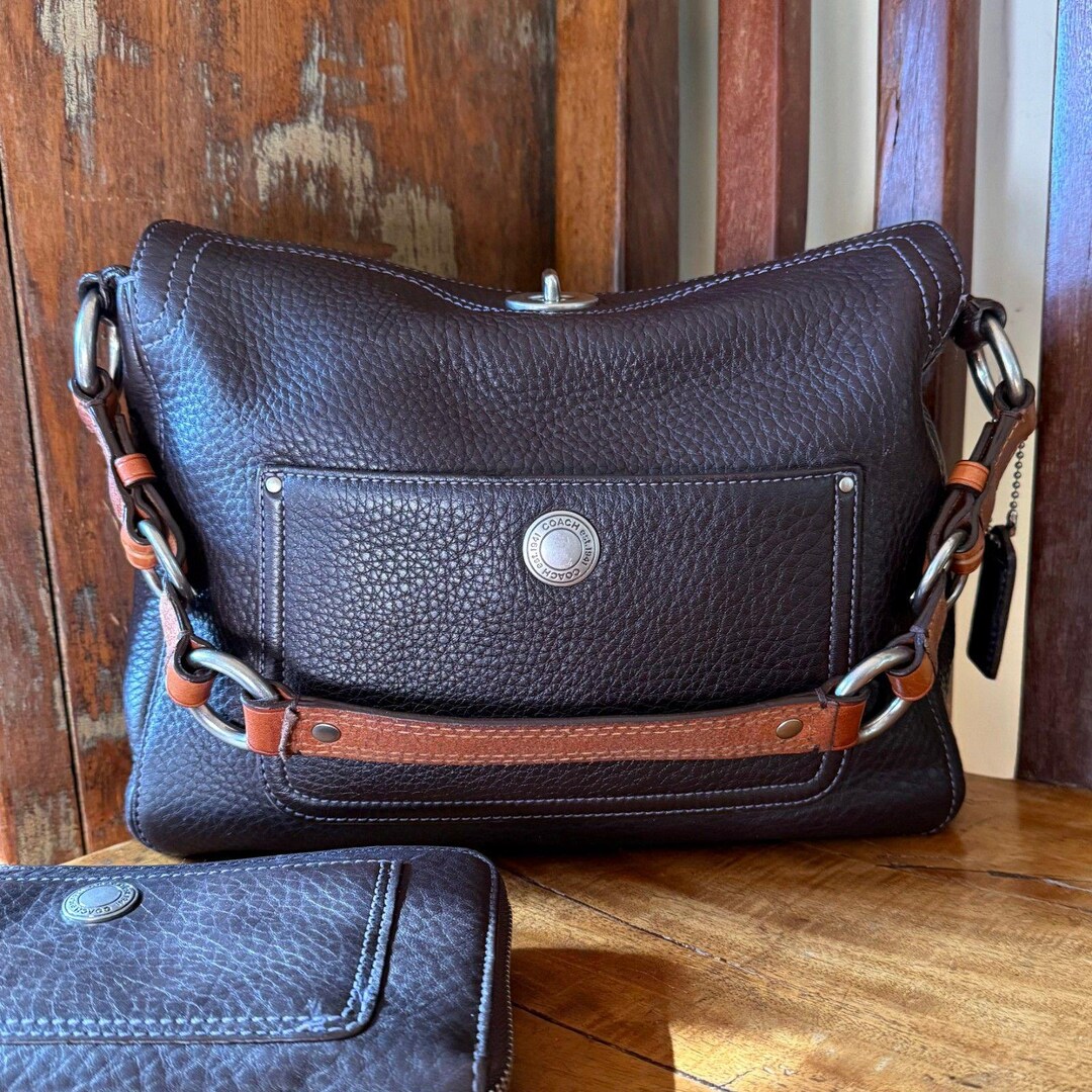 Vintage Coach Chelsea 10131 Brown Pebbled Leather Shoulder Bag ...