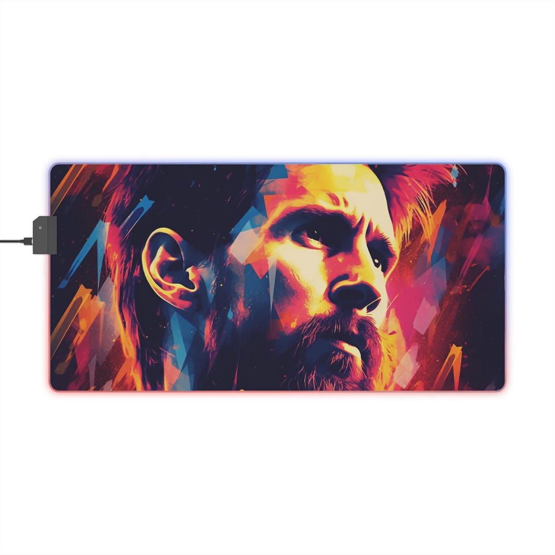 LED Gaming Mouse Pad Lionel Messi Goat Football - Etsy