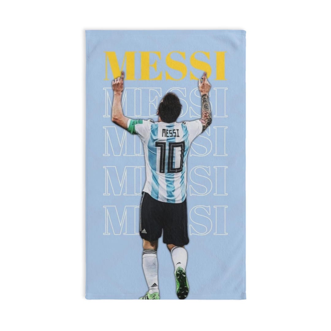 Lionel Messi Hand Towel - Soccer Fan Bathroom Decor, Sports Towel ...
