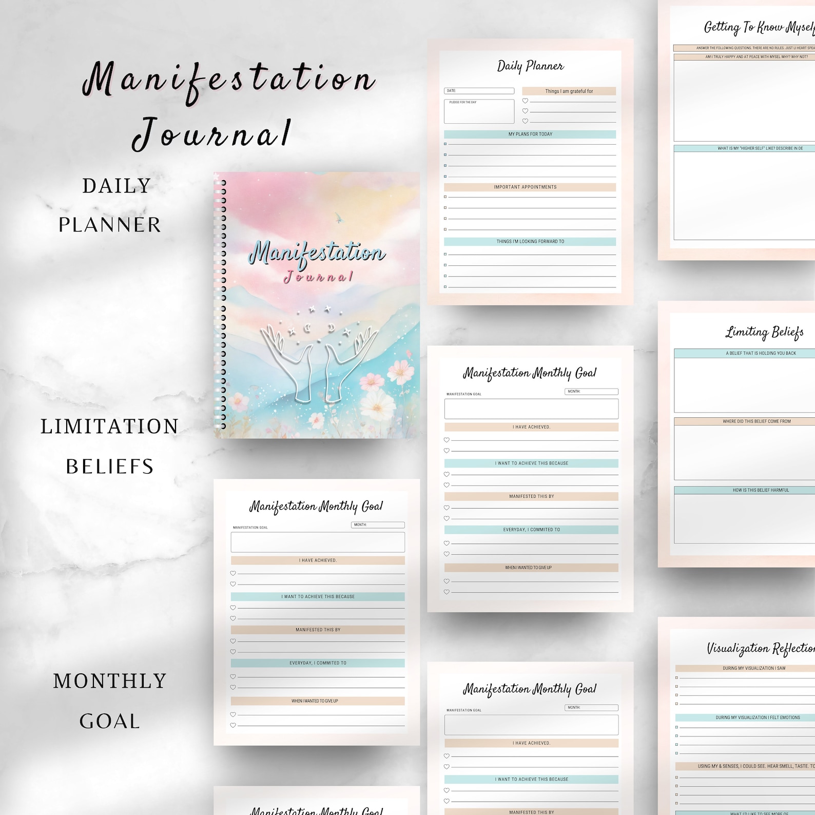 Gratitude Journal & Manifestation Planner, Wellness, Law of Attraction ...