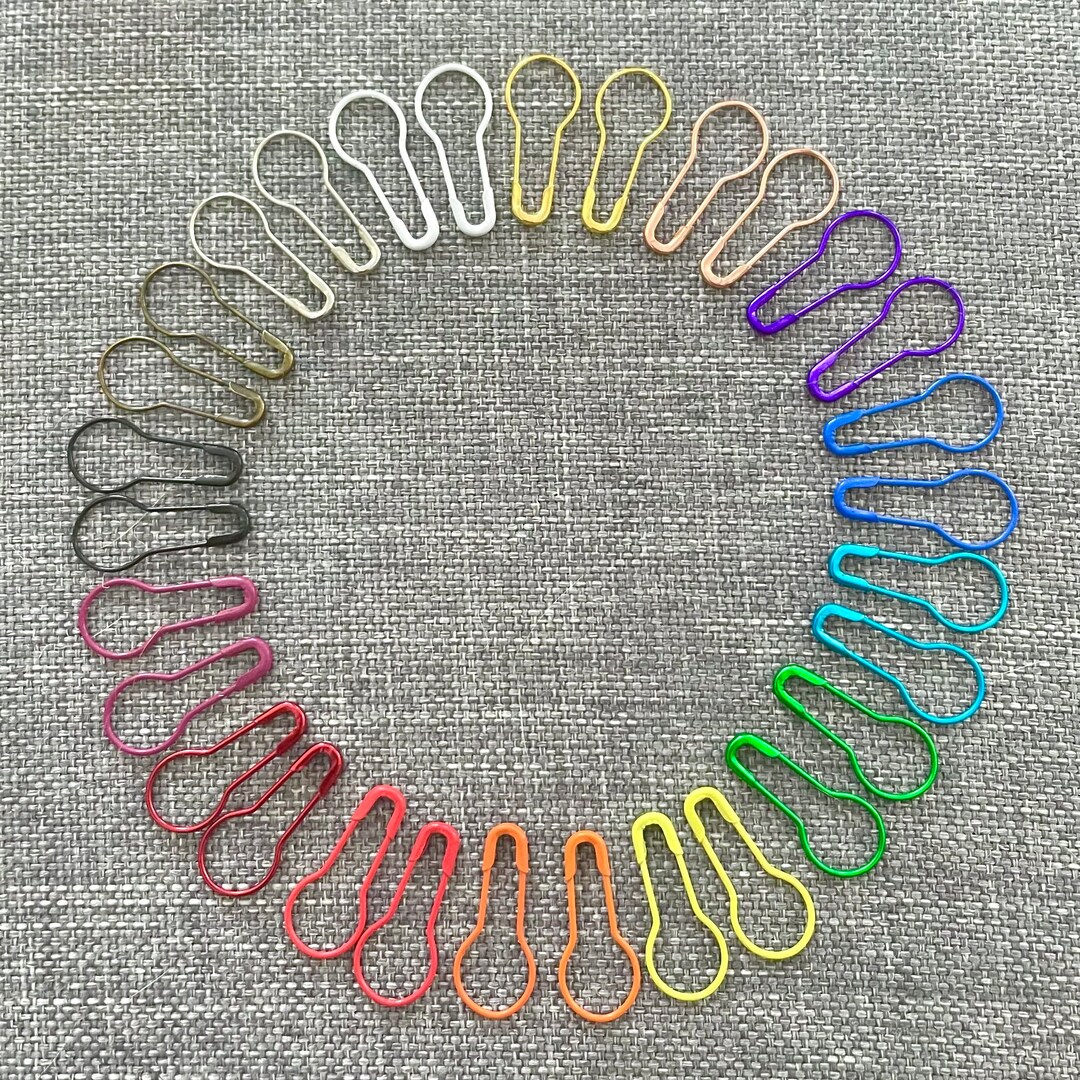 RAINBOW SAFETY PINS Set of 30 Crochet or Knitting Stitch Markers 22 Mm ...