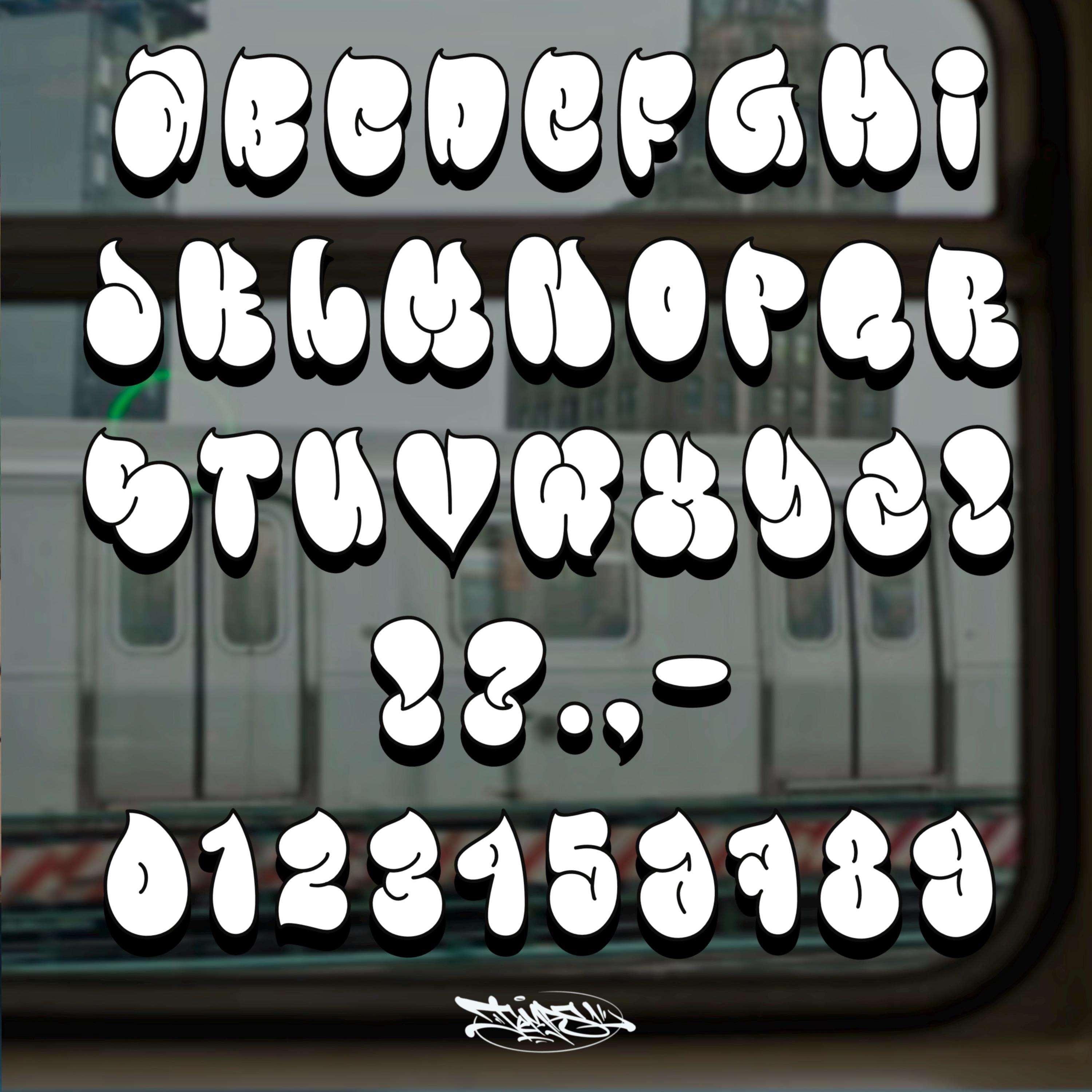 Bubble Drop Schrift: Graffiti, Lettering, Street Art, Throwie, Tag, Handstyle, Calligraffit, Hip ...