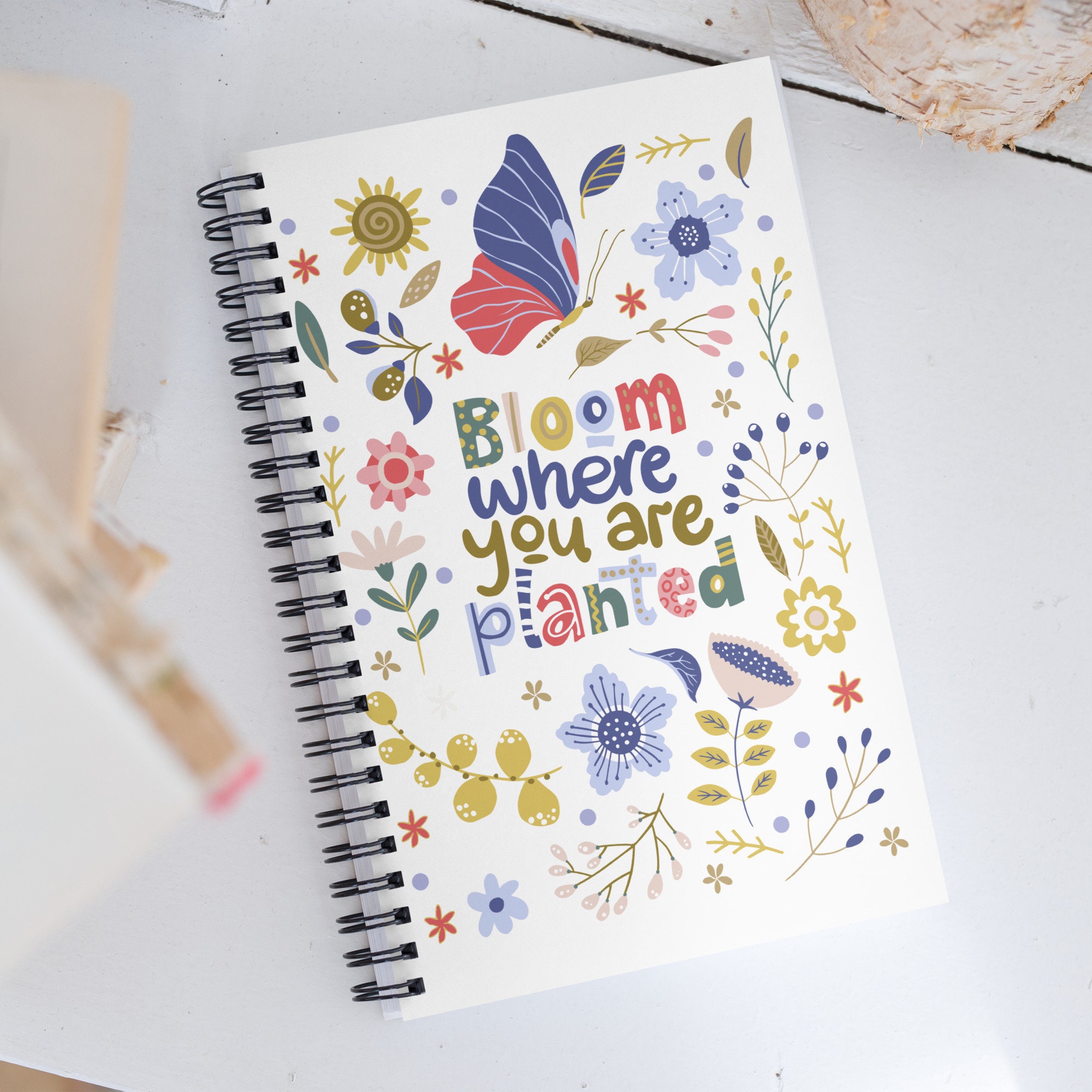 Spiral Notebook: Bloom Where You Are Planted - Etsy