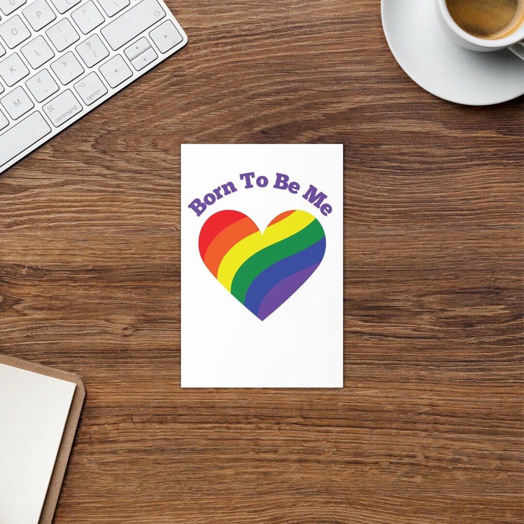 LGBT Greeting Card, Happy Pride Card, LGBT Support, Pride Heart, Coming ...