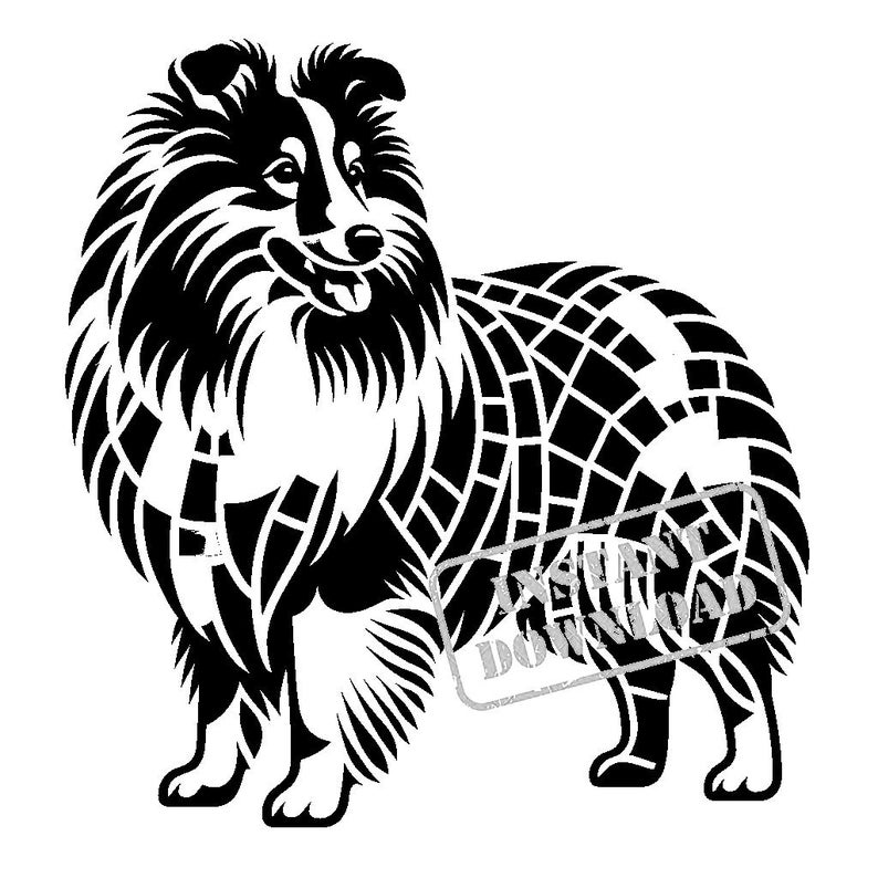 Shetland Sheepdog in a Mosaic Style SVG Bundle - Etsy