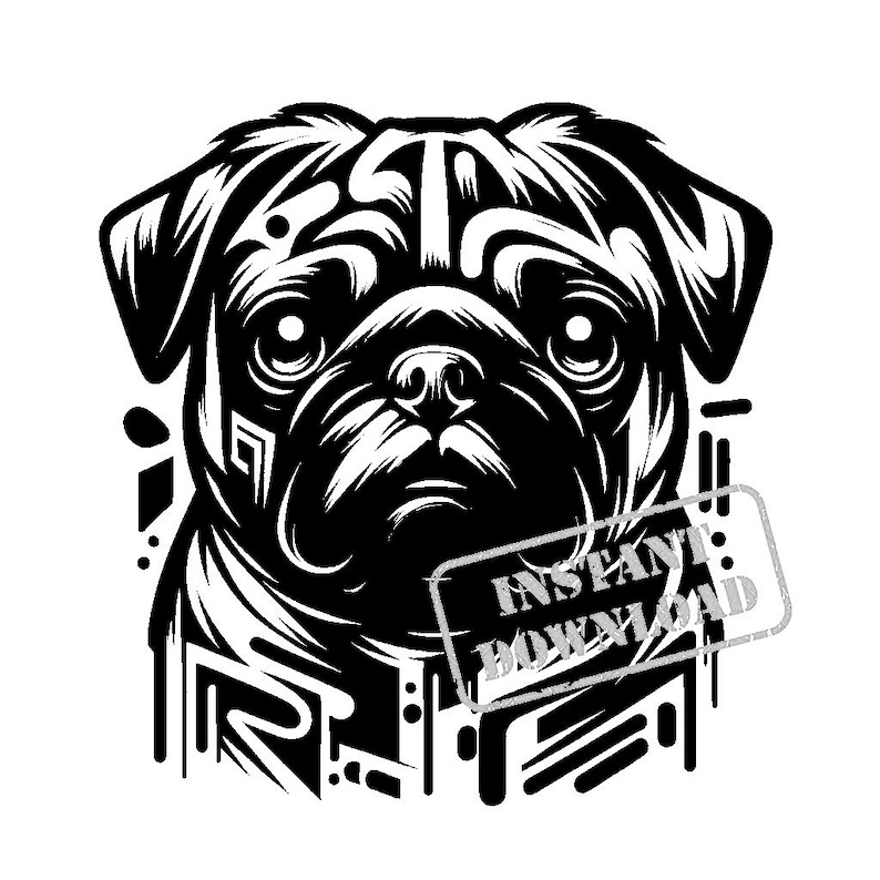 Pug in a Graffiti Style SVG Bundle - Etsy