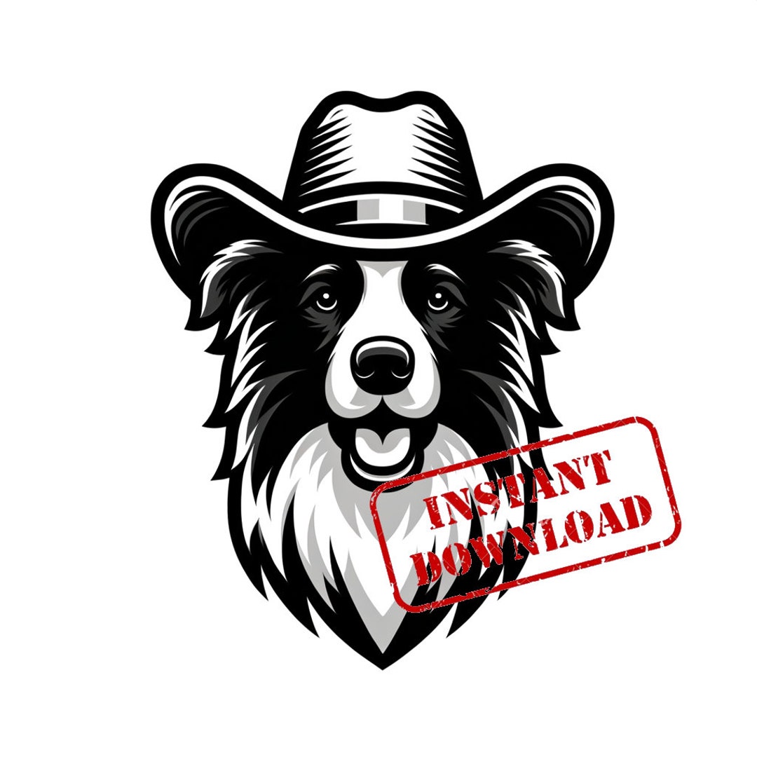 Border Collie With a Cowboy Hat on SVG Bundle - Etsy