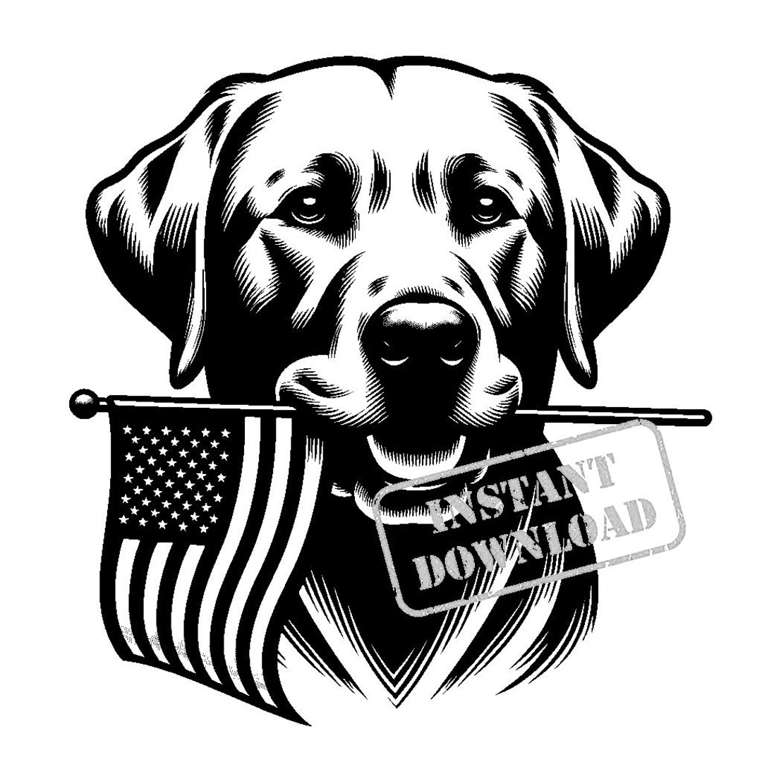 Labrador Retriever With an American Flag SVG Bundle - Etsy