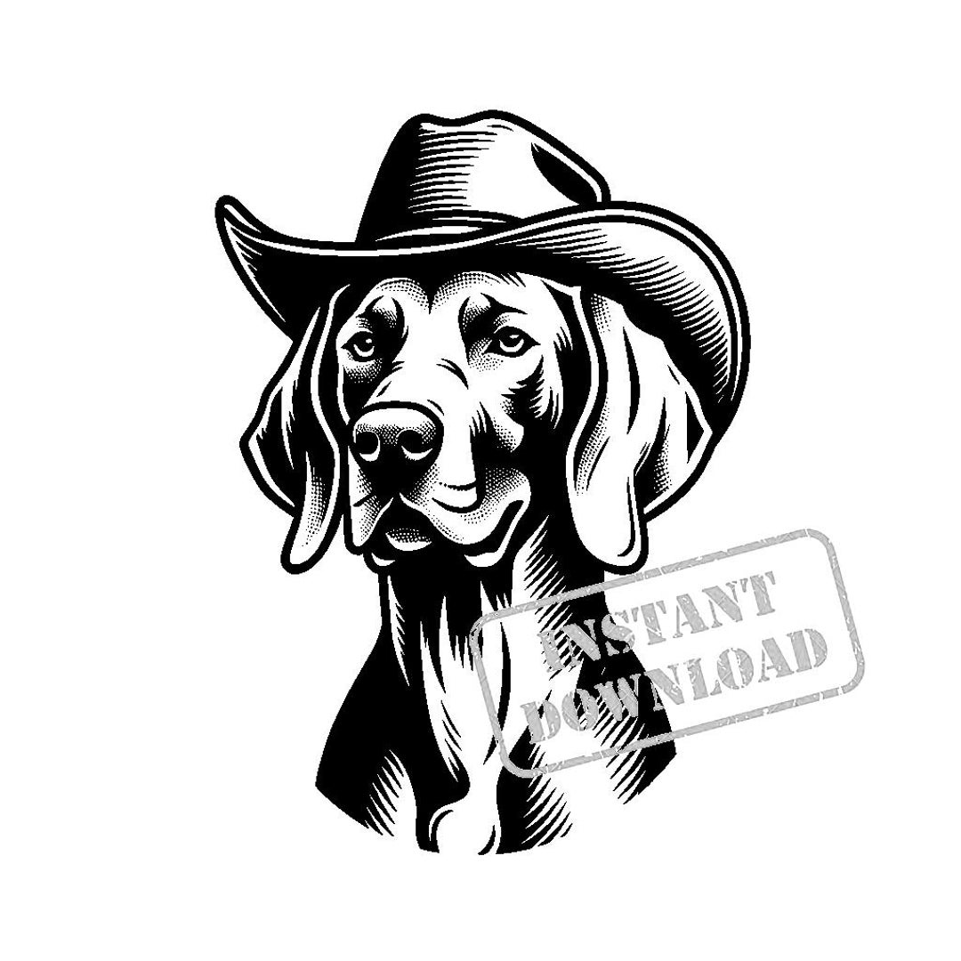 Weimaraner With a Cowboy Hat on SVG Bundle - Etsy