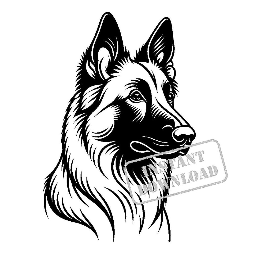 Belgian Malinois in a One-line Drawing Style SVG Bundle - Etsy