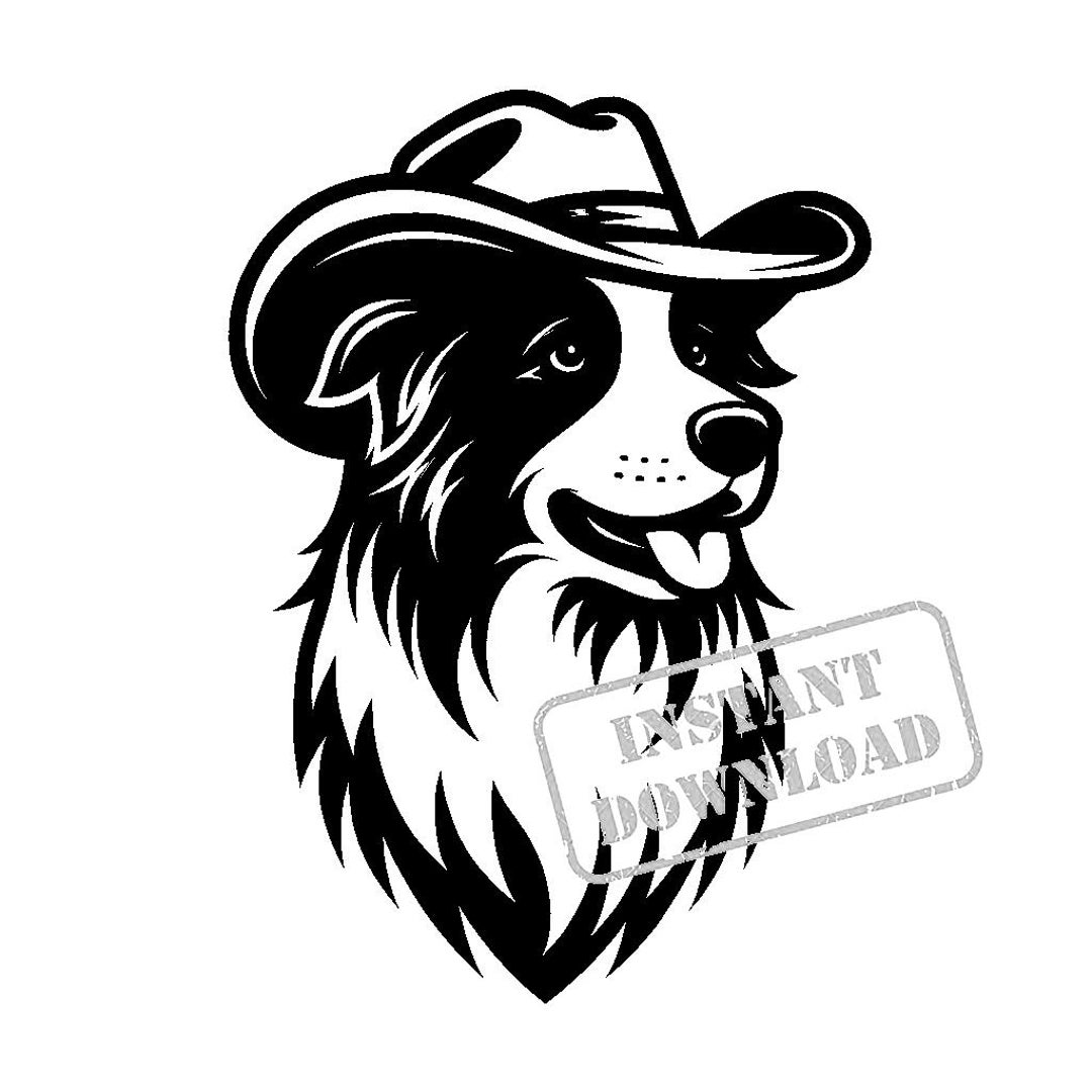 Border Collie With a Cowboy Hat on SVG Bundle - Etsy