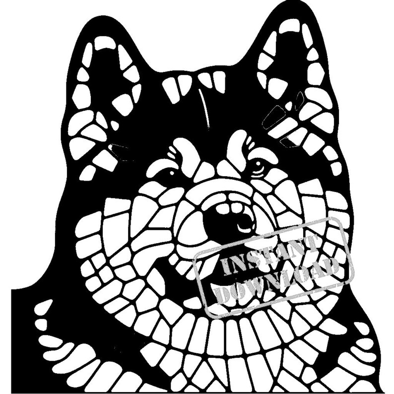 Akita in a Mosaic Style SVG Bundle - Etsy