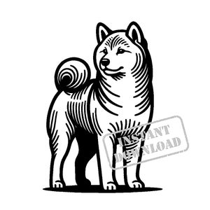 Shiba Inu in a One-line Drawing Style SVG Bundle - Etsy