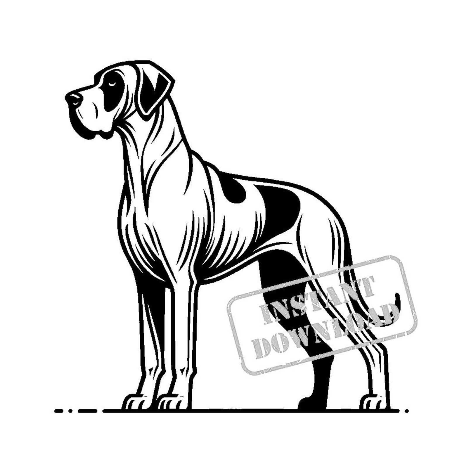 Great Dane One-line Drawing SVG Bundle (digital Download) - Etsy