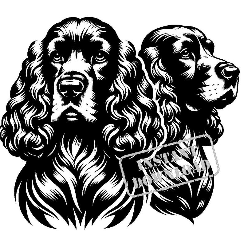 Cocker Spaniel in the Style of A Granite Sculpture SVG Bundle - Etsy