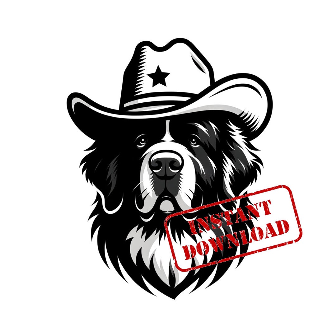Newfoundland With a Cowboy Hat on SVG Bundle - Etsy