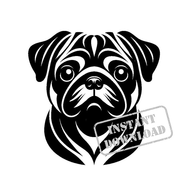 Pug in an Abstract Style SVG Bundle - Etsy