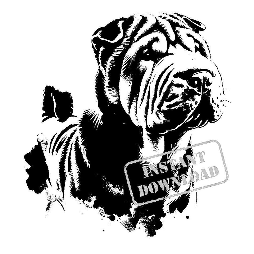 Chinese Shar-pei in Watercolor Style SVG Bundle - Etsy