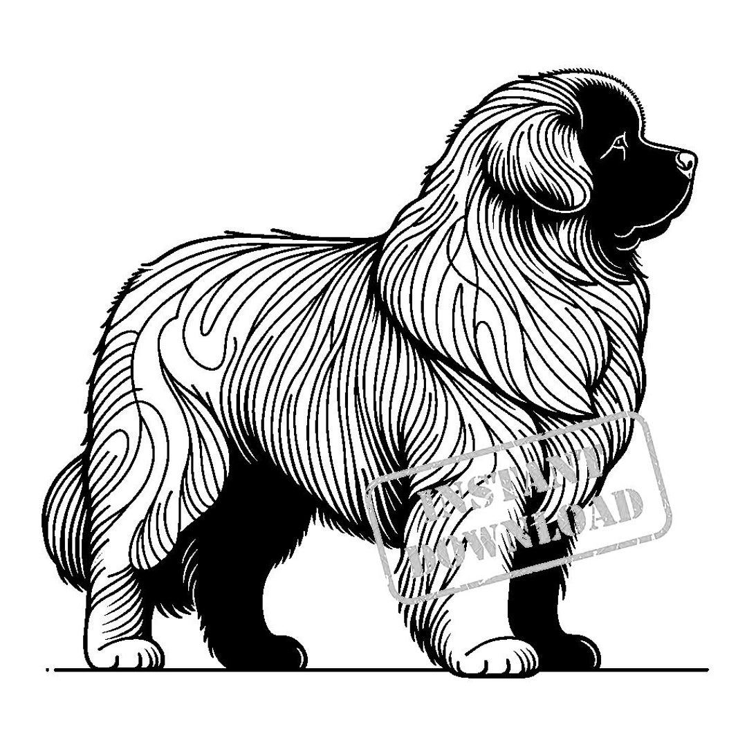 Newfoundland in a One-line Drawing Style SVG Bundle - Etsy