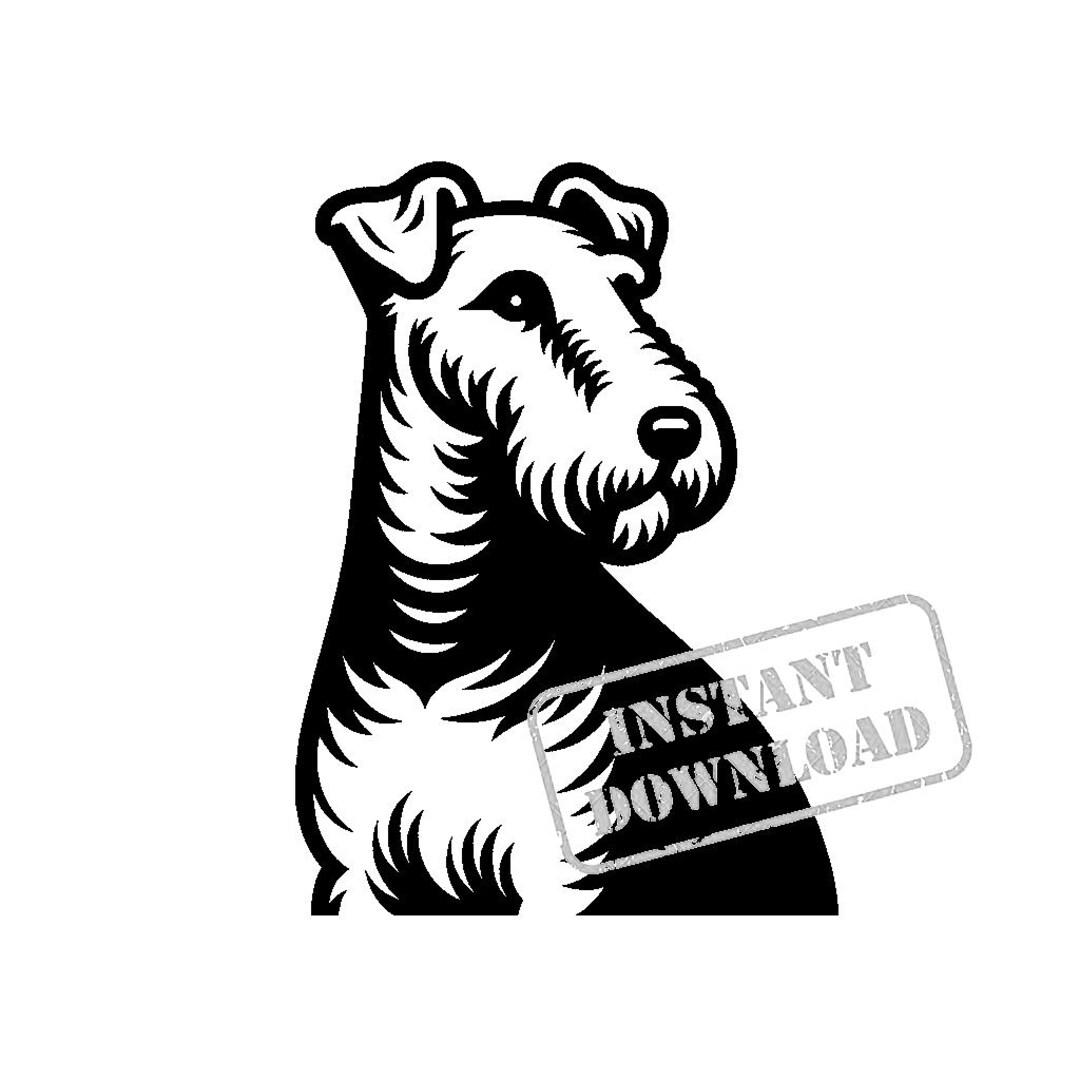 Airedale Terrier in Vintage Style SVG Bundle - Etsy