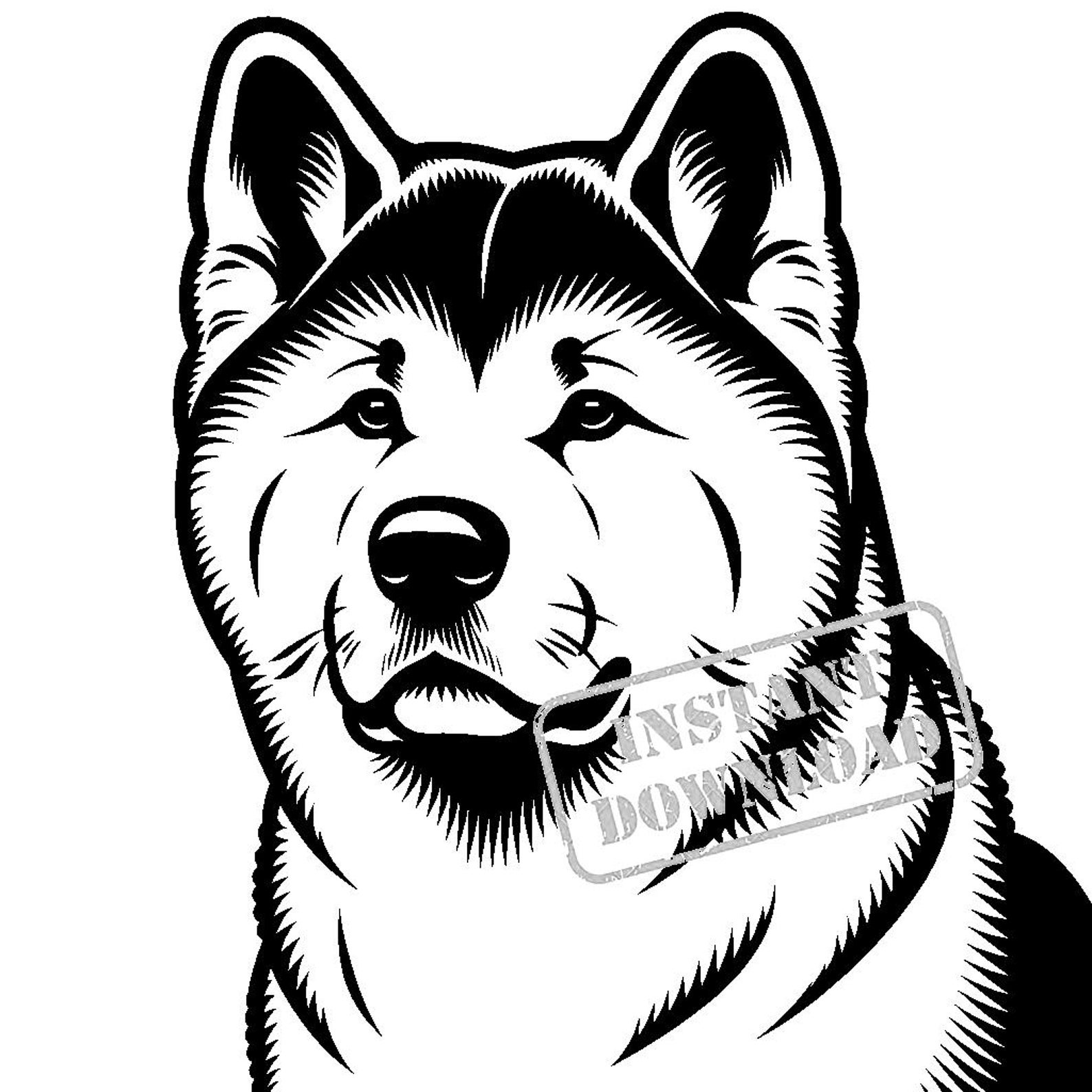 Akita in a One-line Drawing Style SVG Bundle - Etsy