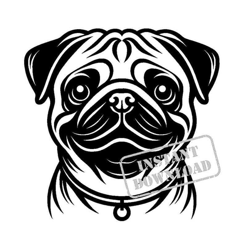 Pug in a One-line Drawing Style SVG Bundle - Etsy UK
