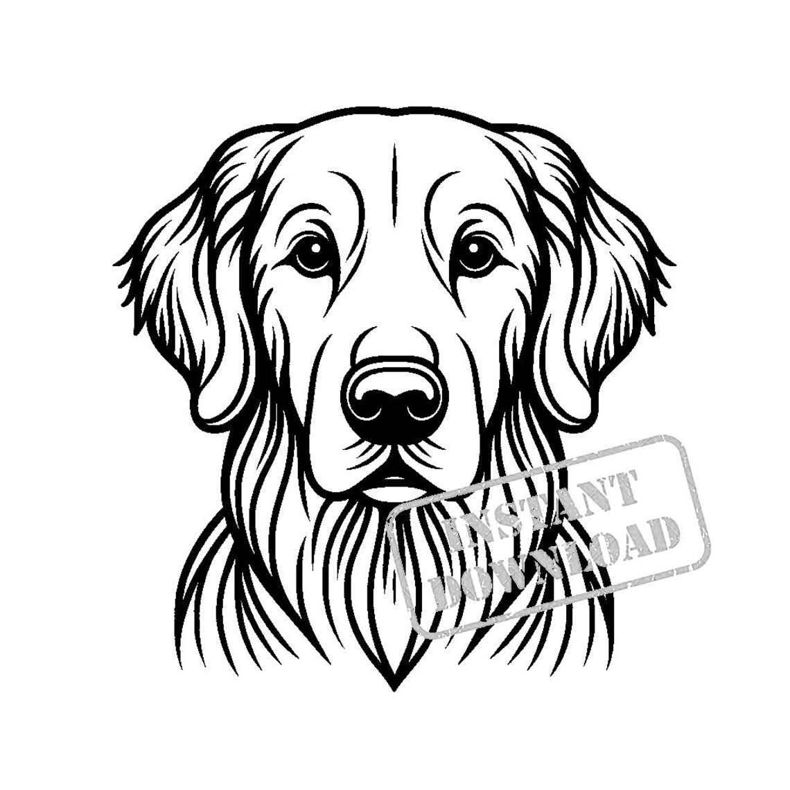 Golden Retriever in a One-line Drawing Style SVG Bundle - Etsy