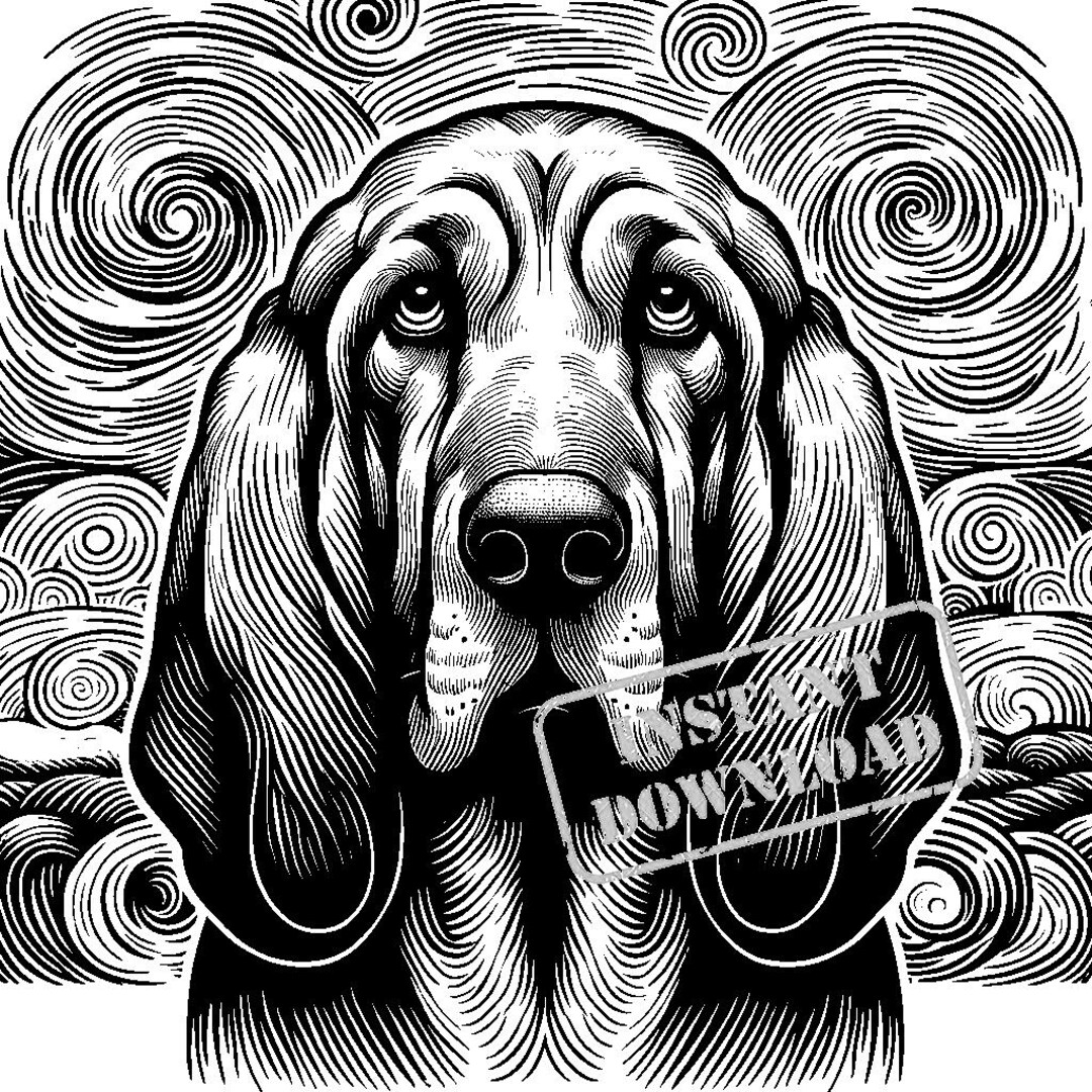 Bloodhound in the Style of Vincent Van Gogh SVG Bundle - Etsy