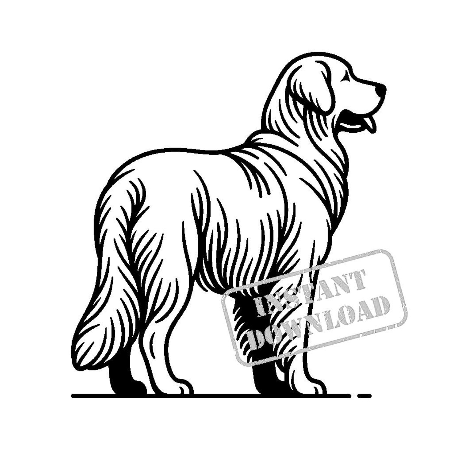 Golden Retriever in a One-line Drawing Style SVG Bundle - Etsy