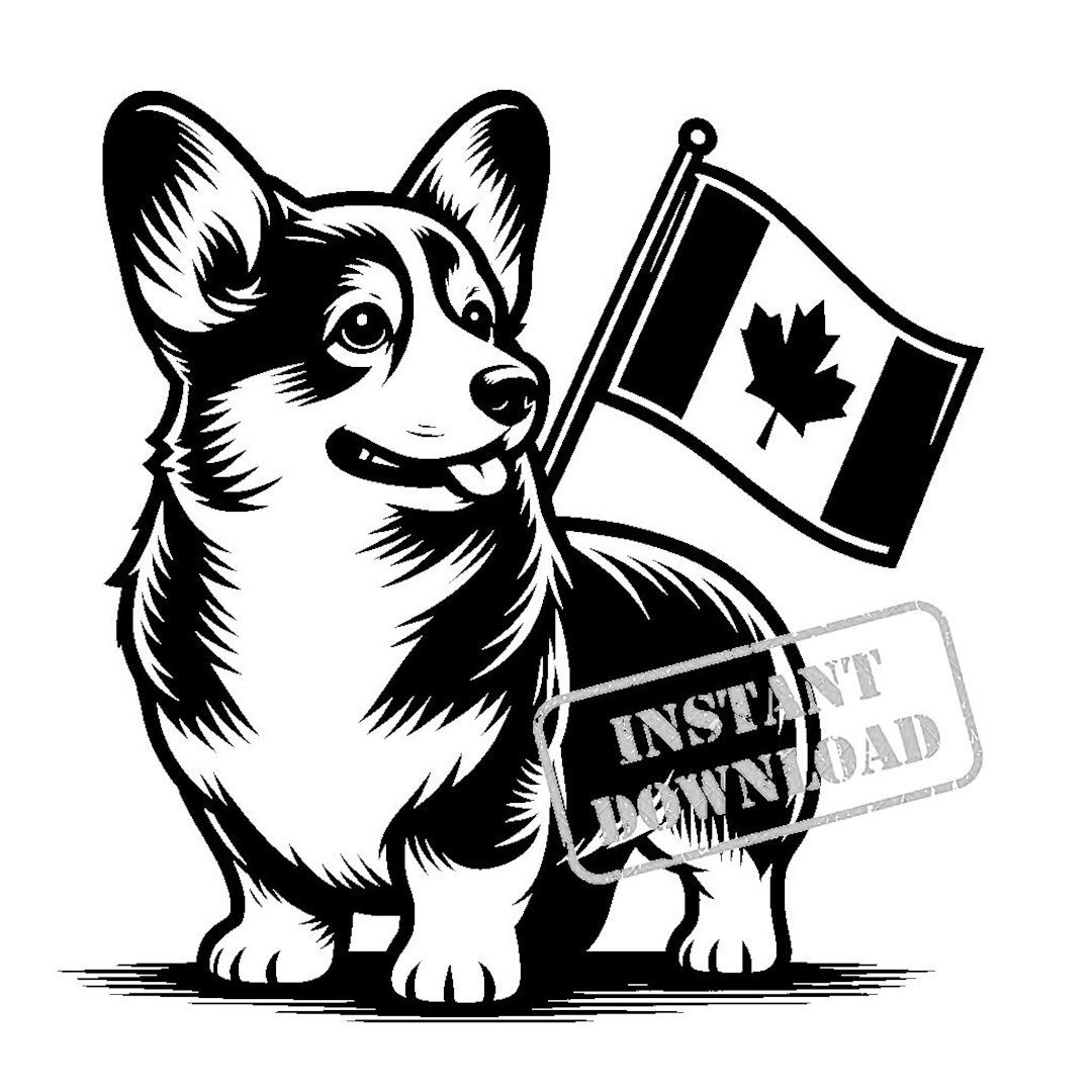 Cardigan Corgi With Canadian Flag SVG Bundle - Etsy