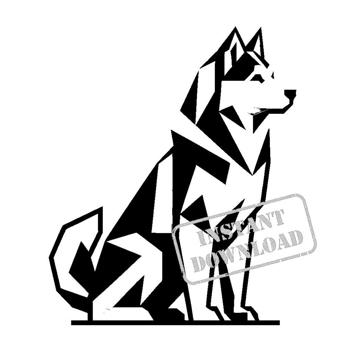 Siberian Husky in Geometric Style SVG Bundle - Etsy