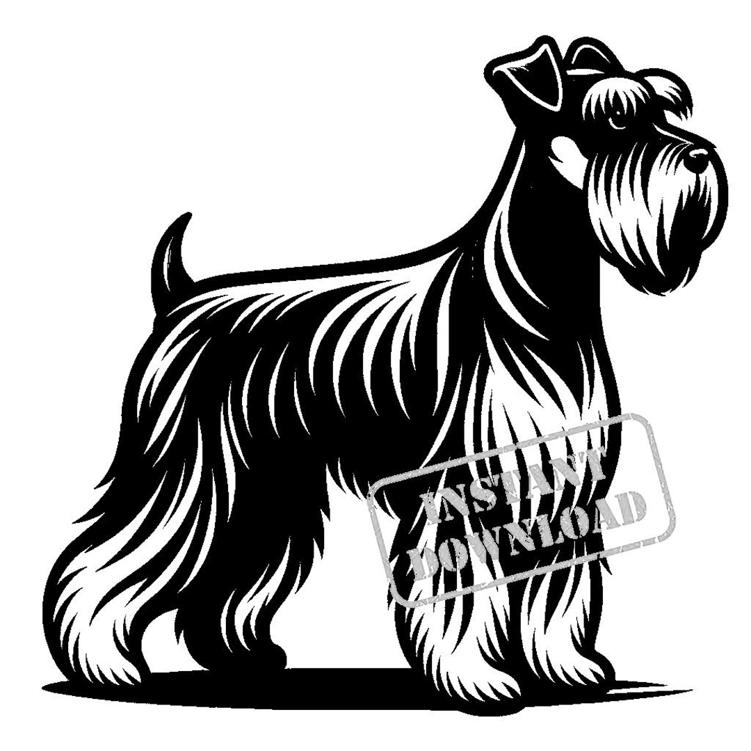 Miniature Schnauzer in an Abstract Style SVG Bundle - Etsy