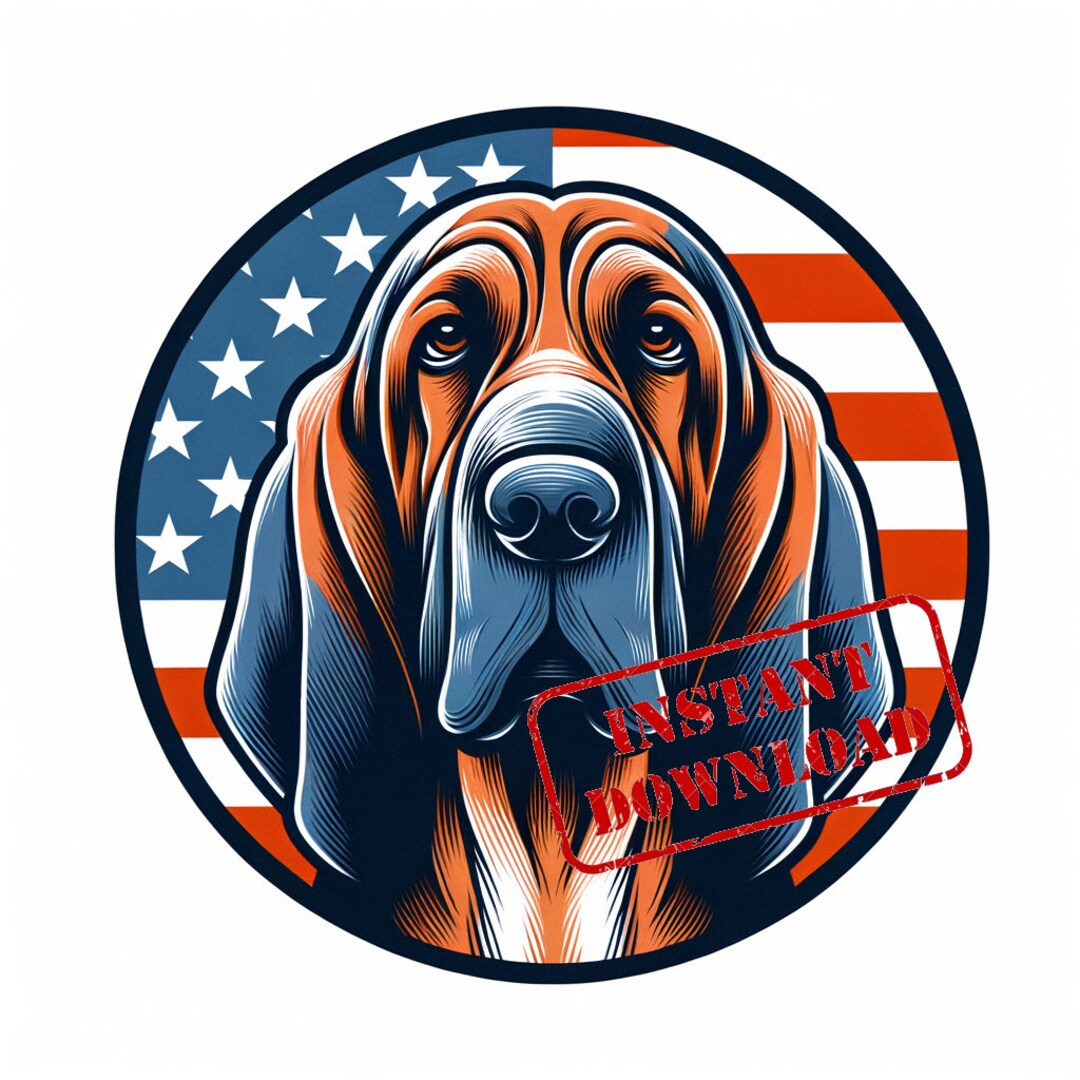 Bloodhound With an American Flag SVG Bundle - Etsy