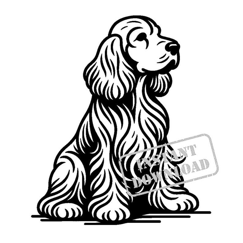 Cocker Spaniel in a One-line Drawing Style SVG Bundle - Etsy