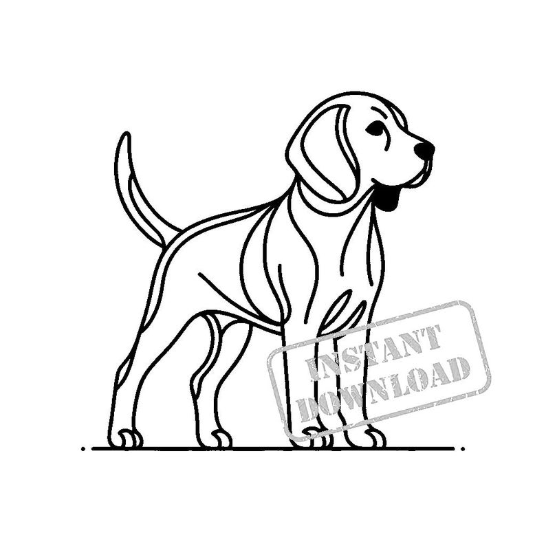 Beagle in a One-line Drawing Style SVG Bundle - Etsy