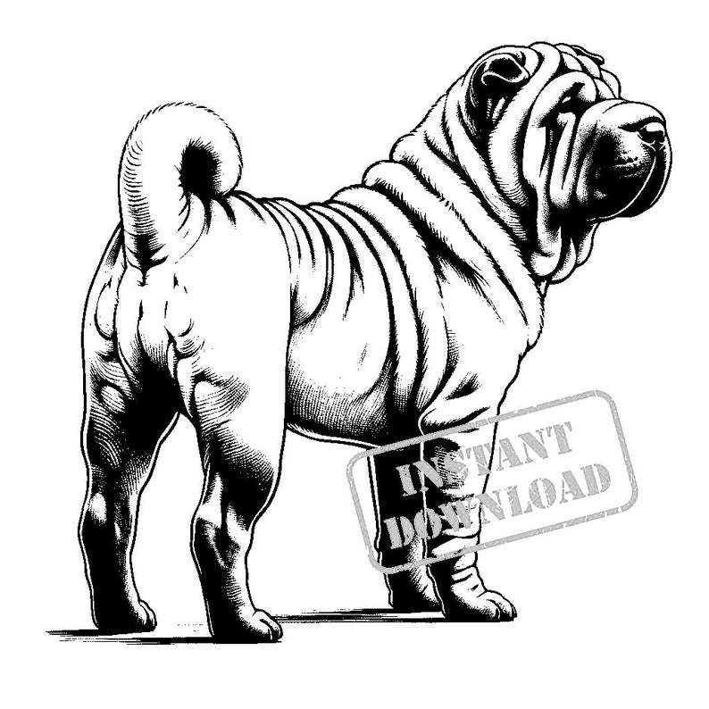 Chinese Shar-pei in Watercolor Style SVG Bundle - Etsy