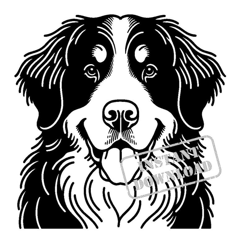 Bernese Mountain Dog in a One-line Drawing Style SVG Bundle - Etsy