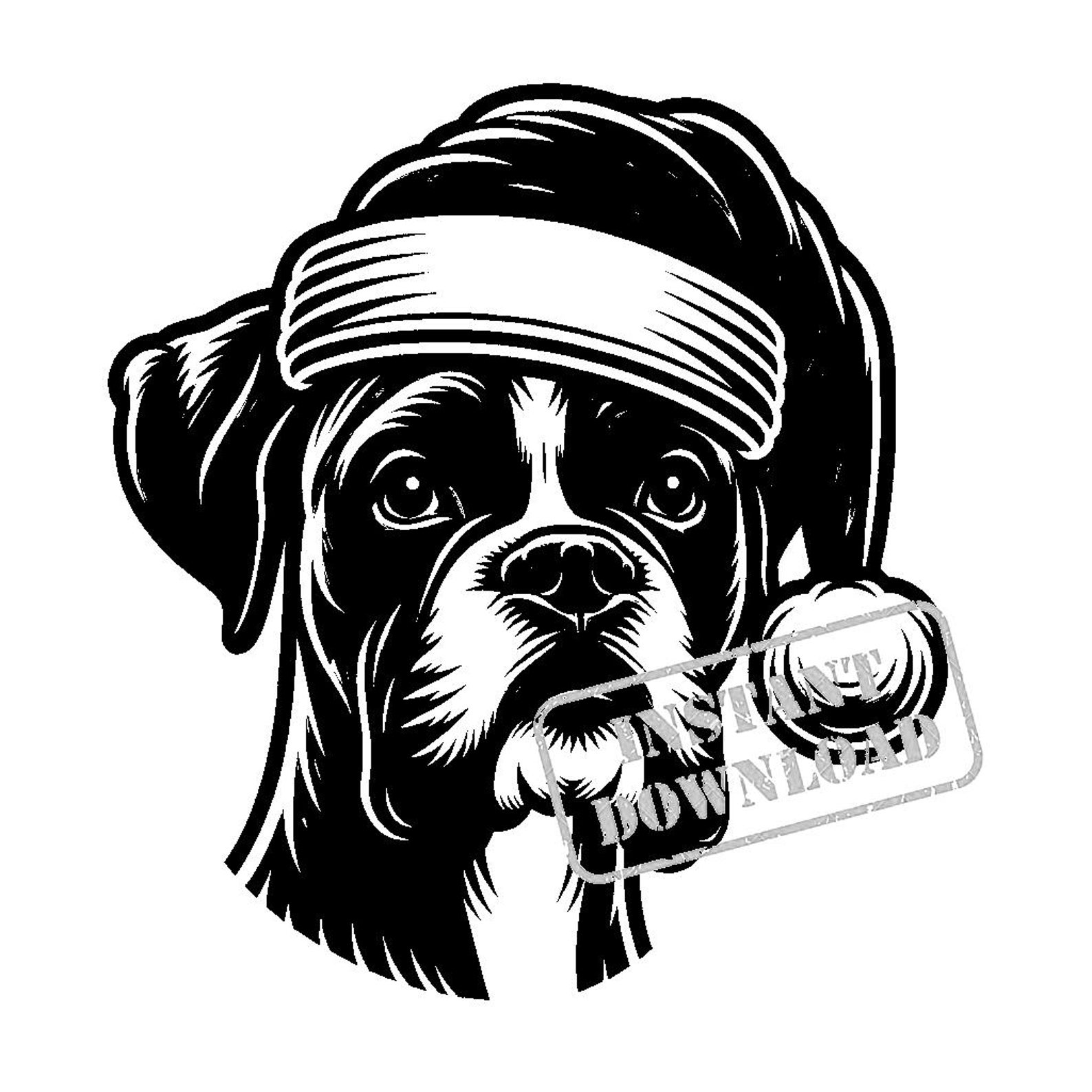 Boxer Dog With a Santa Hat on SVG Bundle - Etsy
