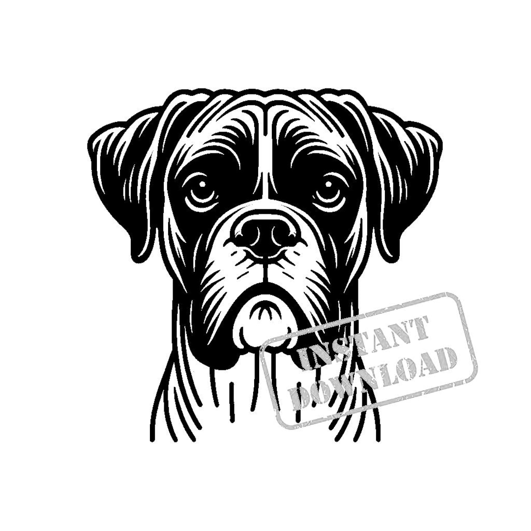 Boxer Dog in a One-line Drawing Style SVG Bundle - Etsy