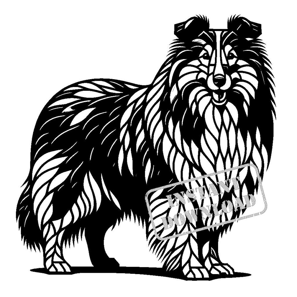 Shetland Sheepdog in a Mosaic Style SVG Bundle - Etsy