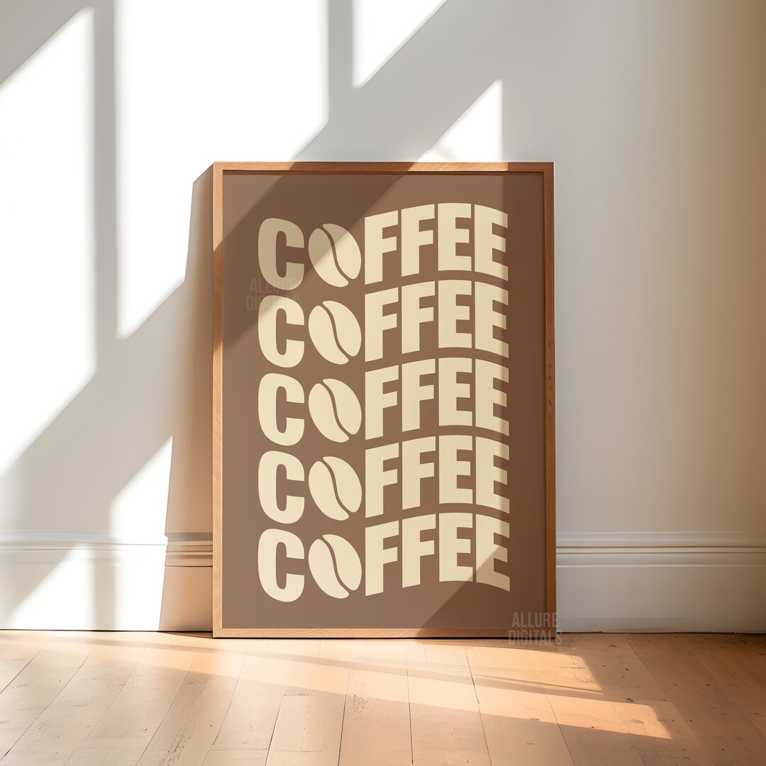 Coffee Bean Poster Print | Printable File | Typography Wall Art ...