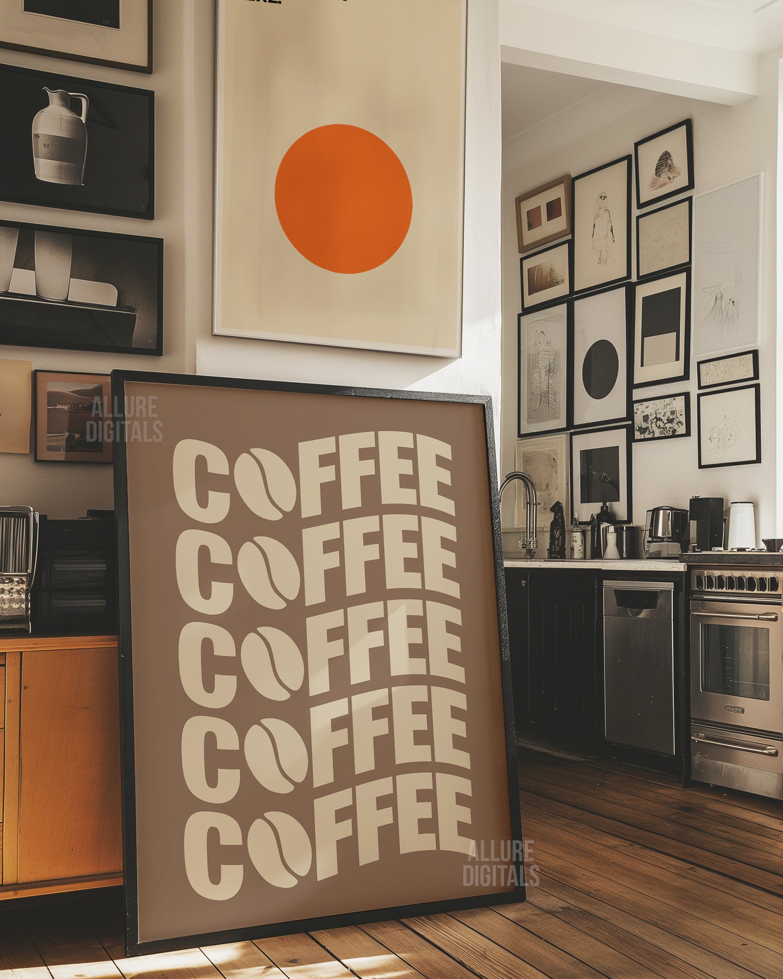 Coffee Bean Poster Print | Printable File | Typography Wall Art ...