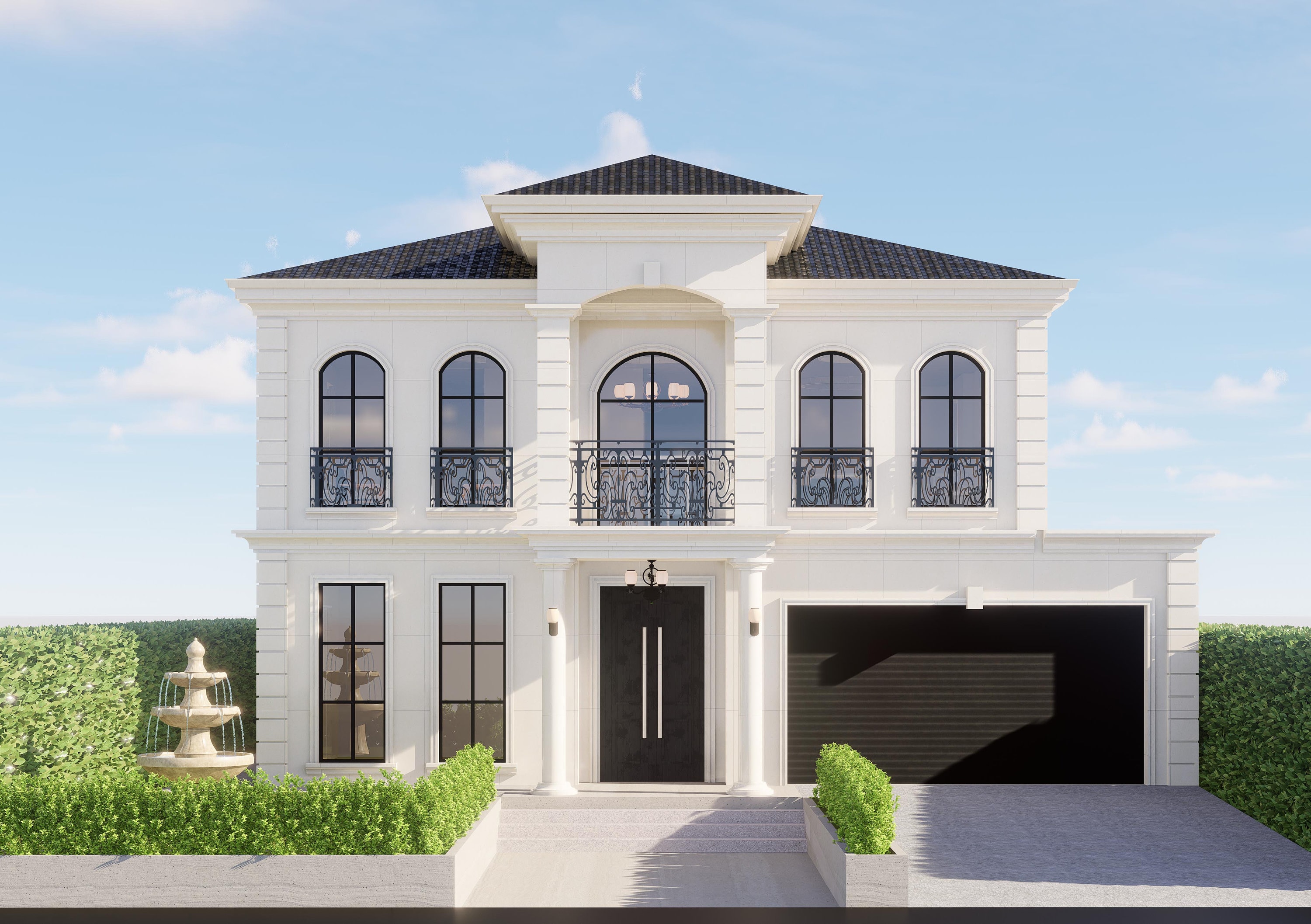 11m X 25m 5 Bedroom Two Storey House Floor Plan - French Provincial ...
