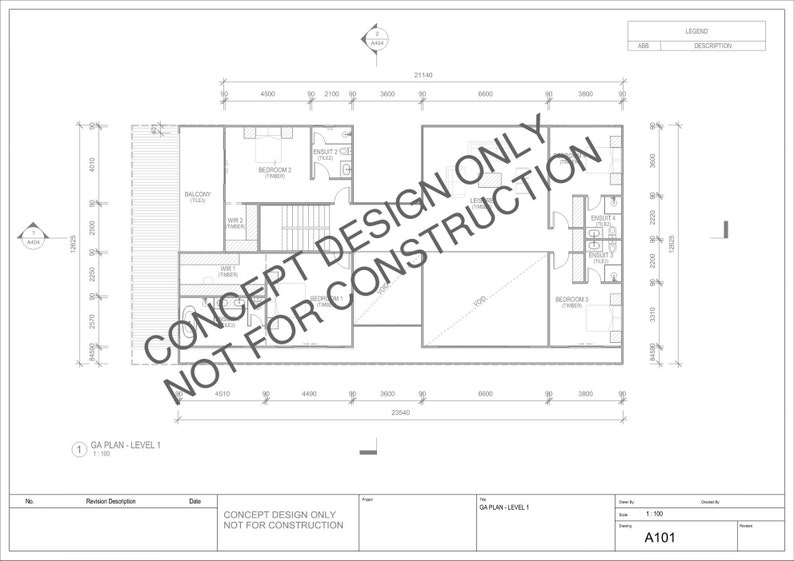 Modern 5 Bedroom House Floor Plan: Two Story Design (PDF & CAD) - Etsy
