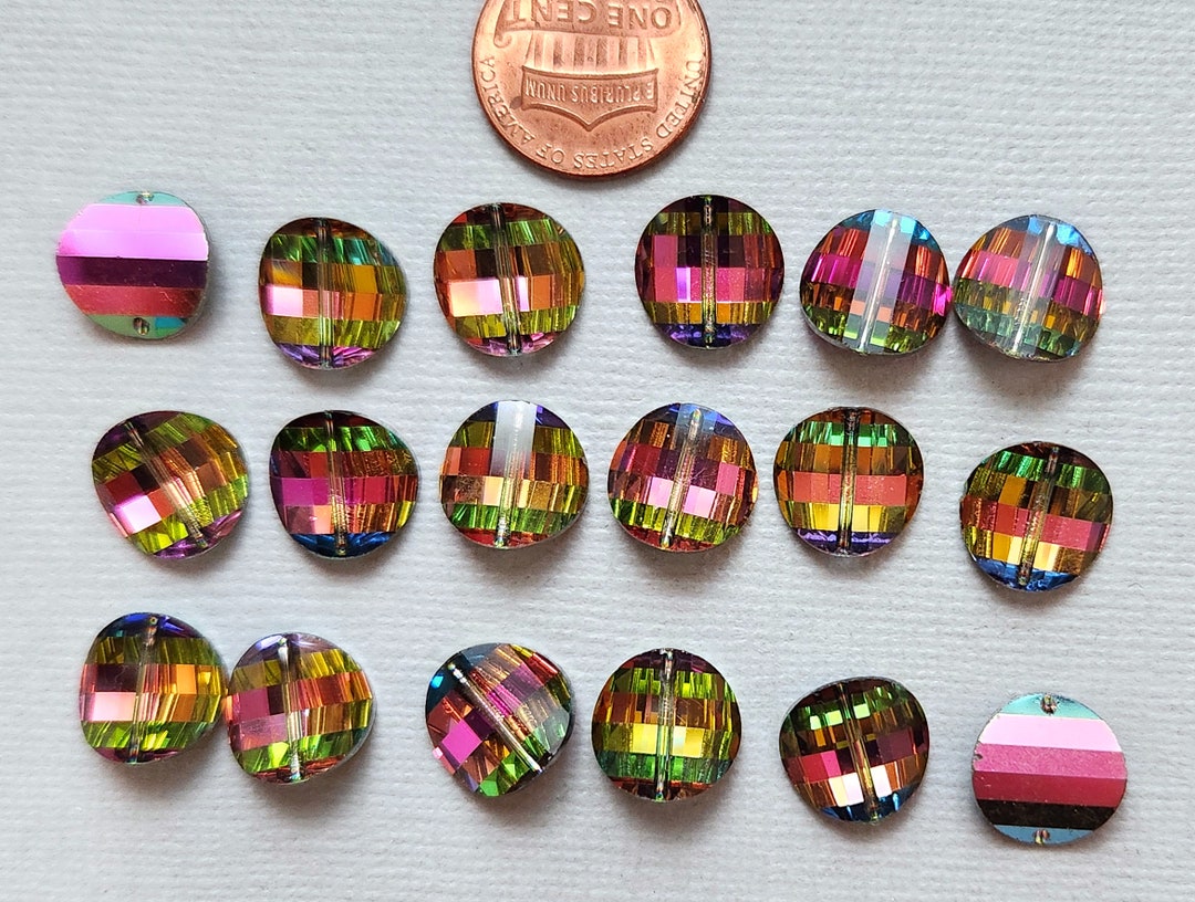 Lot of 6 Vintage Vitrail Finish 12mm Pagoda Shape Crystal - Etsy