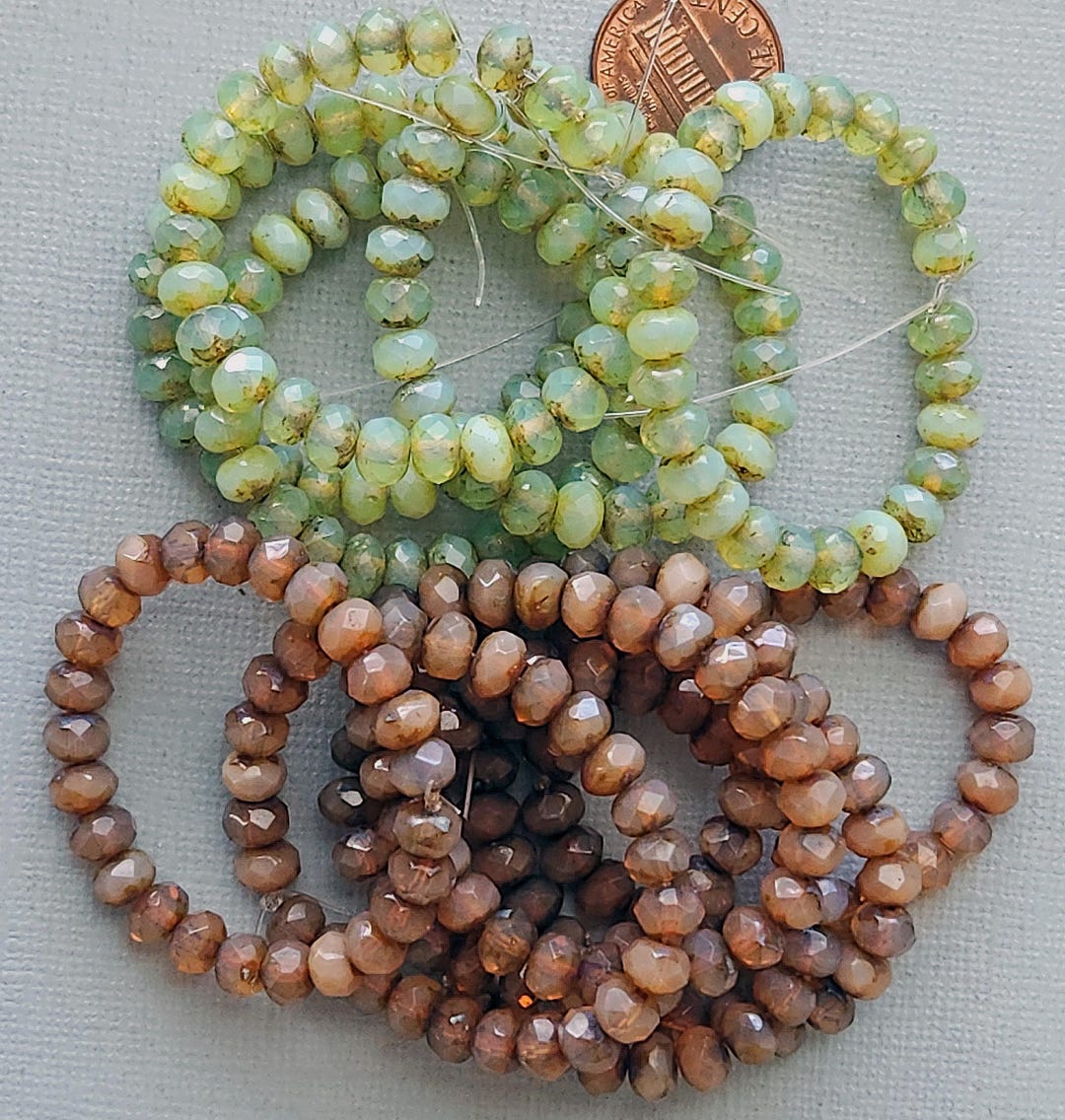 Choice of 25 Light Green Opaline Picasso or Light Brown Opaline Picasso ...