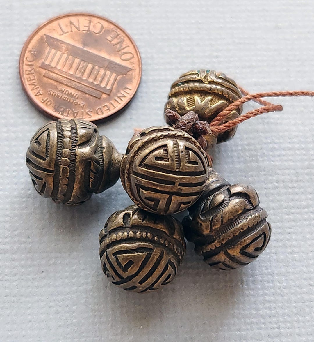 5 Vintage/antique Chinese Brass Button Robe Closures With Loop - Etsy