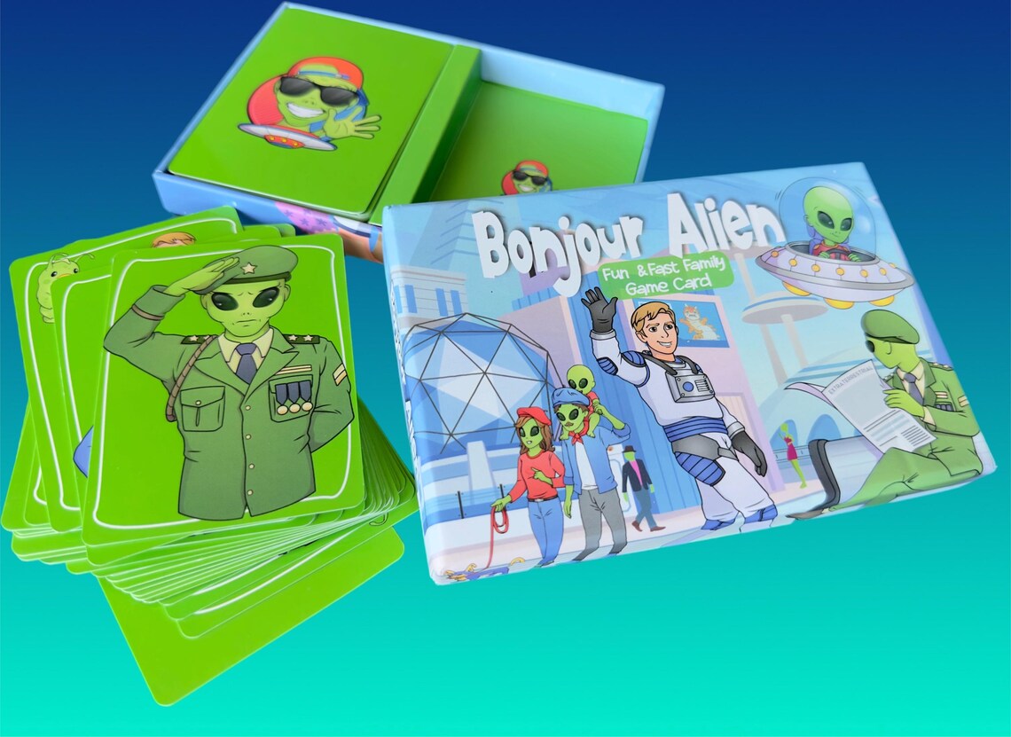 Bonjour Alien Family Game Cards. Fast & Fun Party or Vacation Game With ...