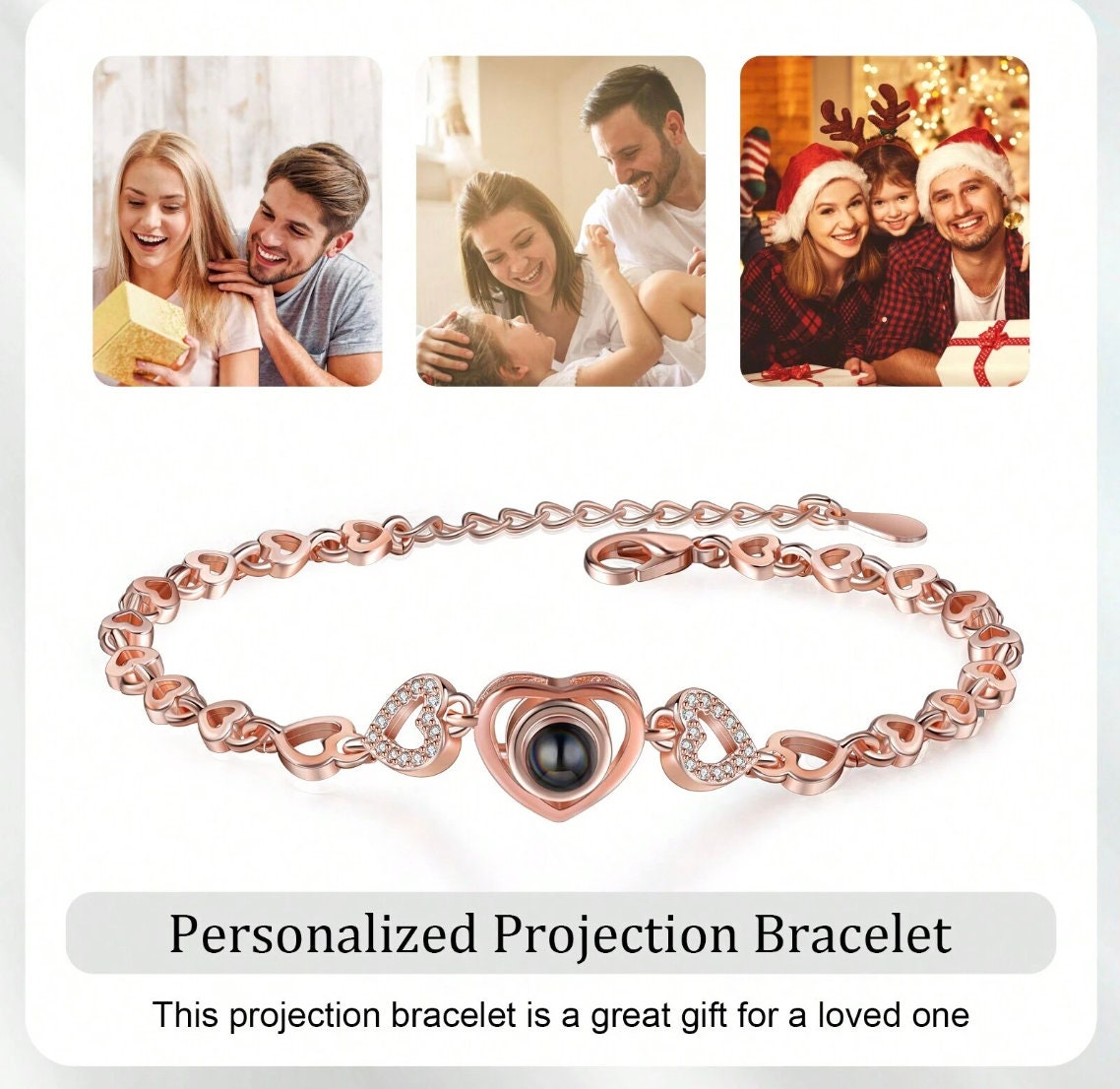 Personalized Photo Bracelet, Photo Projection Bracelet, Memorial ...