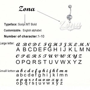 Custom Name Belly Ring ,name Belly Rings , Personalized Birthday Gift ...